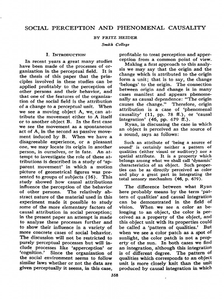 Social Perception and Causality | PDF | Causality | Perception