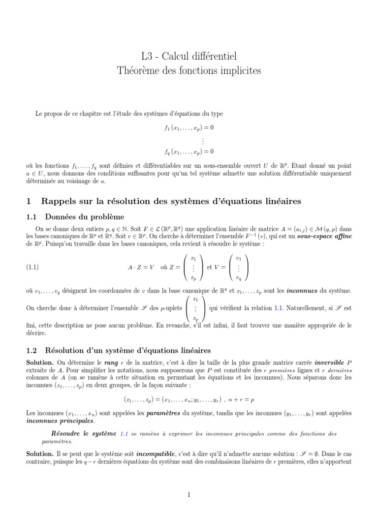 2 - Theoreme Des Fonctions Implicites | PDF