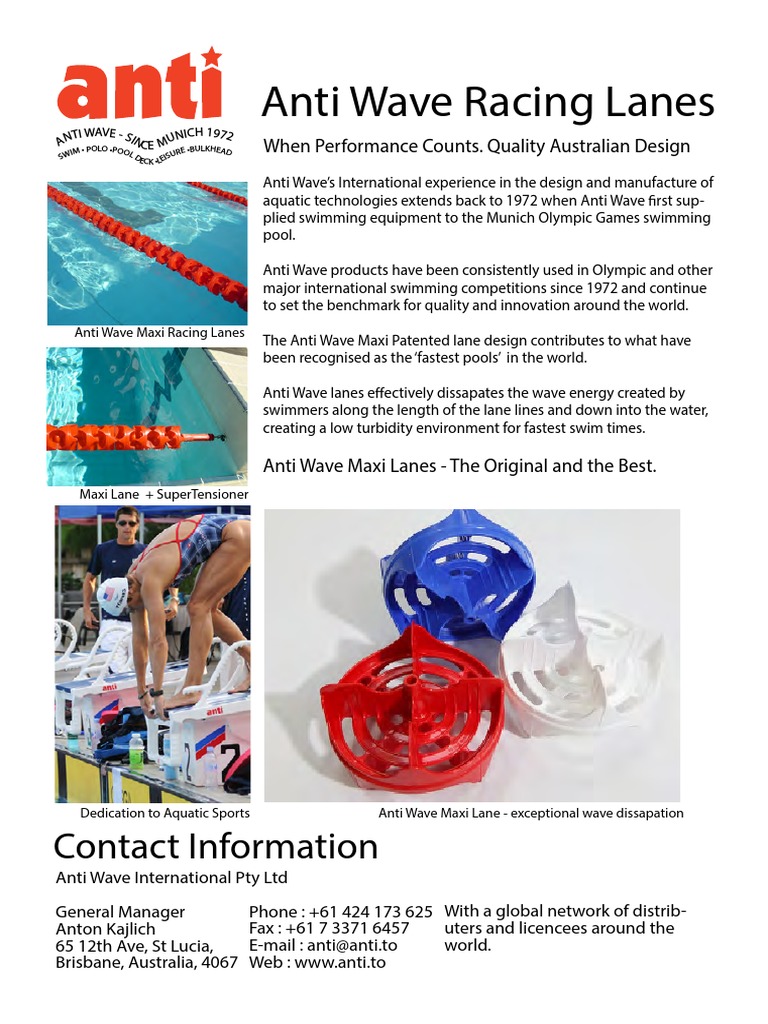 Anti Wave Racing Lanes Overview | PDF | Swimming (Sport) | Swimming Pool