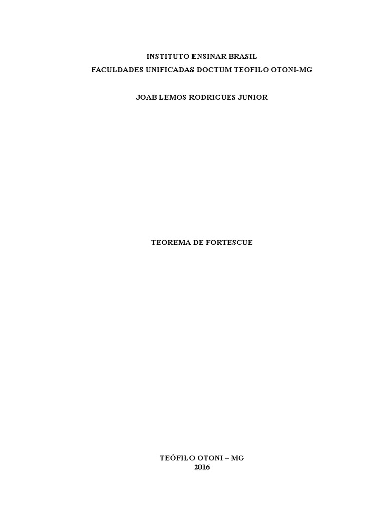 Teorema de Fortescue | PDF | Eletromagnetismo | Física