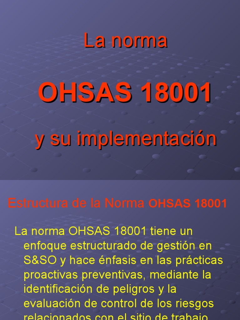 Norma OHSAS 18001 | Seguridad y salud ocupacional | Planificación