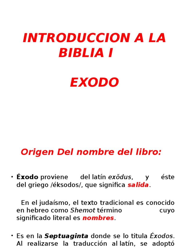 Exodo Biblico | PDF | Moisés | Libro del éxodo