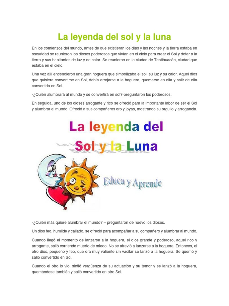 La Leyenda Del Sol y La Luna | PDF | Dom