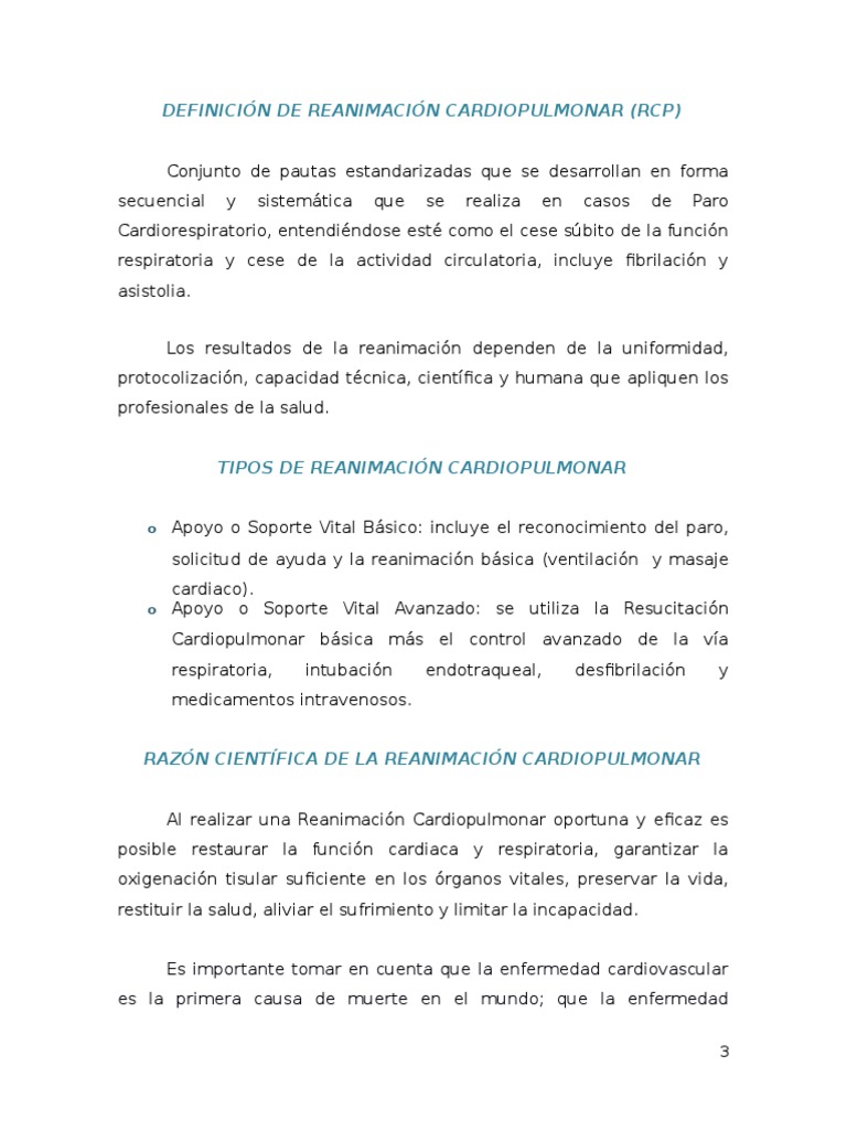 Abc Del RCP | PDF | Reanimación cardiopulmonar | Paro cardíaco