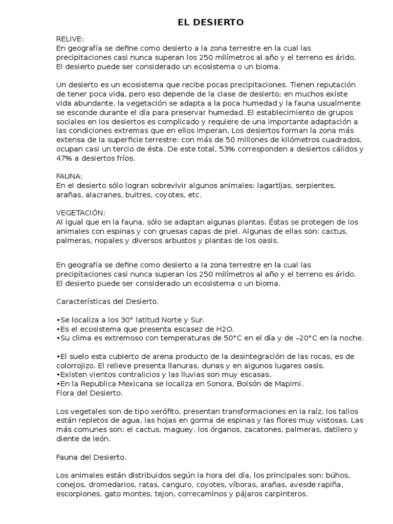 Cuentos del Desierto para Niños | PDF | Desierto | Selva