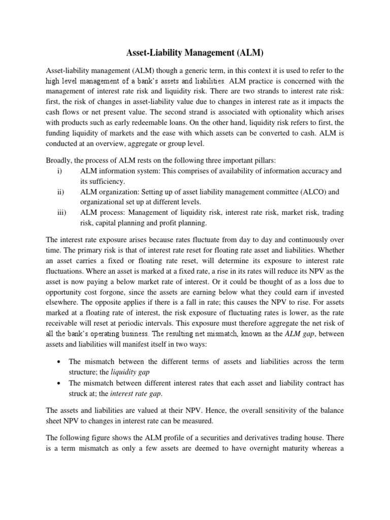 Alm | PDF | Asset Liability Management | Market Liquidity
