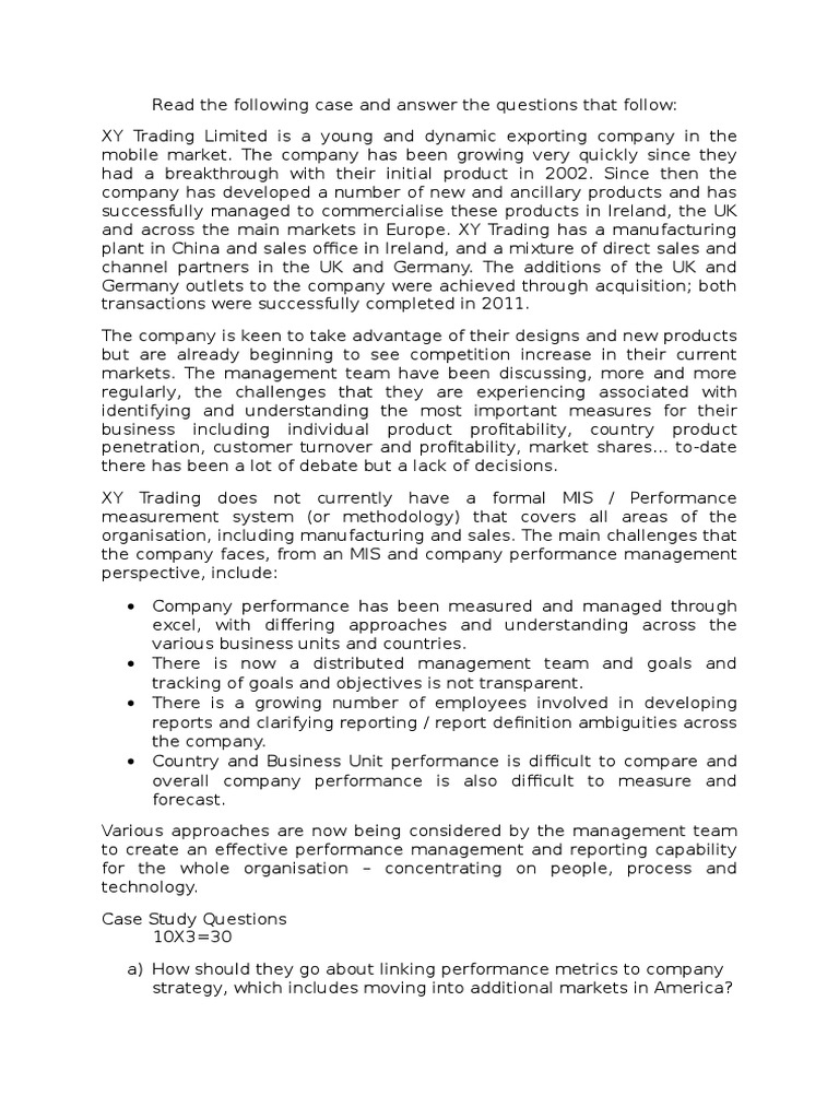 Mis Case Study | PDF | Management Information System | Sales