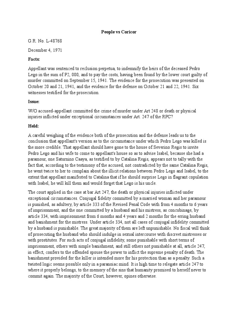 CASE DIGEST - Criminal Law 2 | PDF | Intention (Criminal Law) | Murder