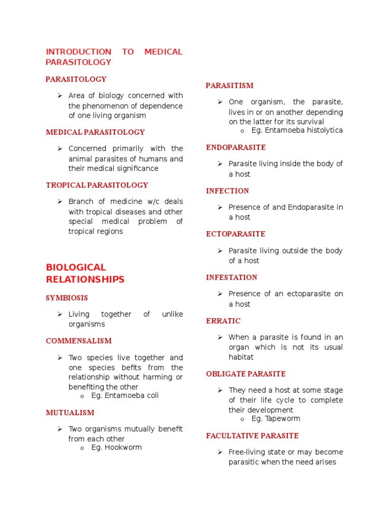 Introduction To Medical Parasitology | PDF | Parasitism | Infection