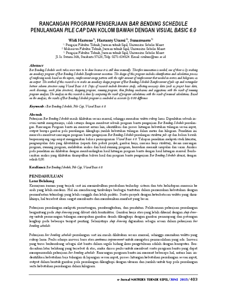 Visual Basic for Bar Bending Schedule | PDF