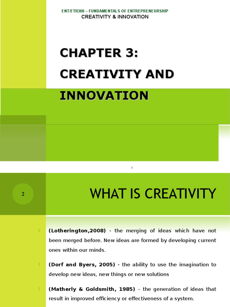 Chapter 3: Creativity and Innovation | PDF | Creativity | Innovation