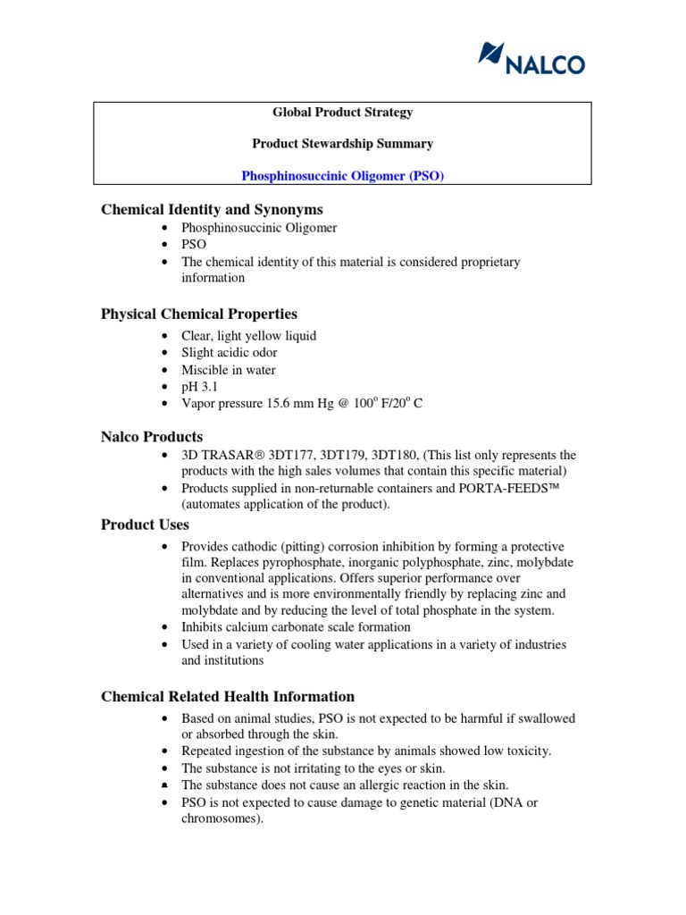 Phosphinosuccinic Oligomer Overview | PDF | Toxicity | Hazards