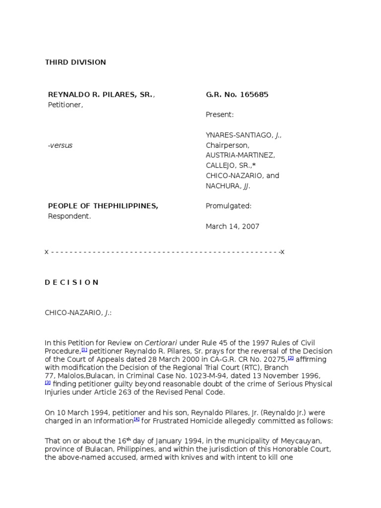 Physical Injuries Cases | Defamation | Reasonable Doubt