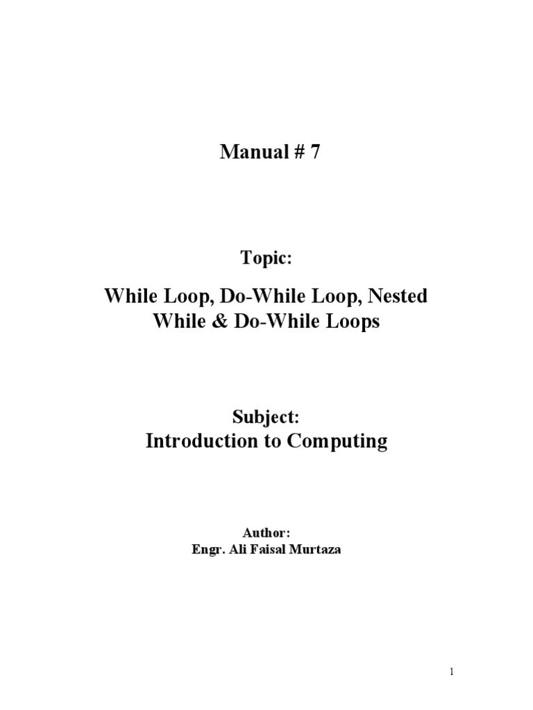Manual # 7: Topic | PDF | Computer Programming | Computer Engineering