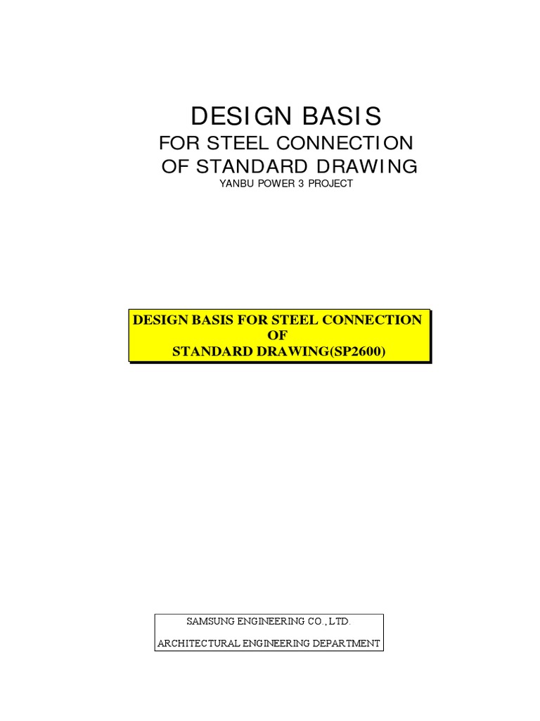 Steel Connection Design Basis | PDF | Science | Technology (General)