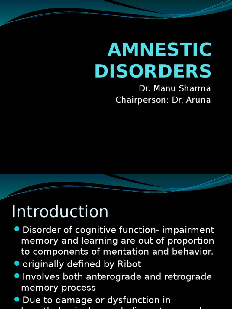 Amnestic Disorders | Download Free PDF | Amnesia | Memory