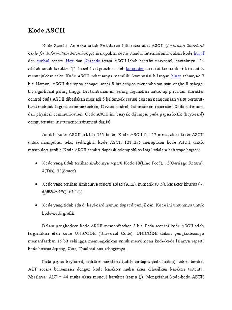 Kode Ascii | PDF