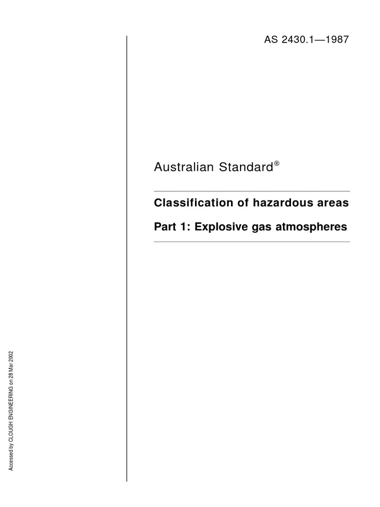 As 2430-1 Classification of Hazardous Areas | PDF | Explosive Material ...
