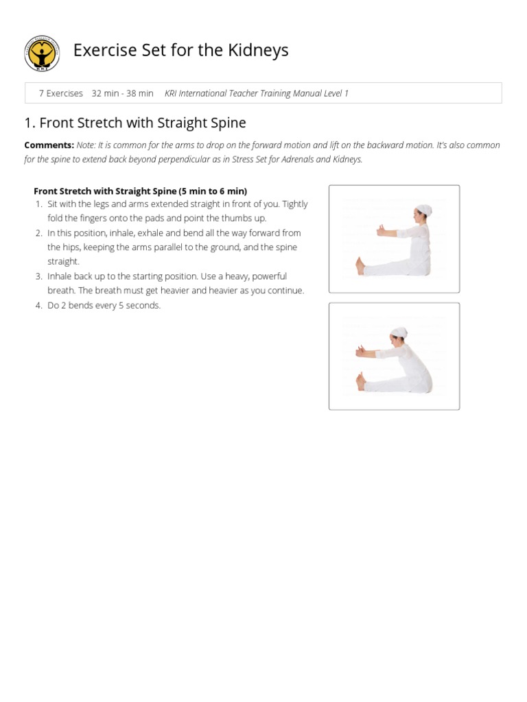 Kidney-Focused Kriya Exercise Set | PDF | Pelvis | Breathing
