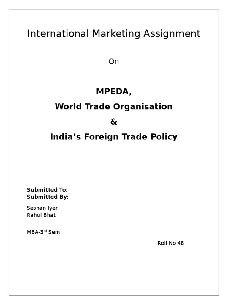 MBA International Trade Analysis | PDF