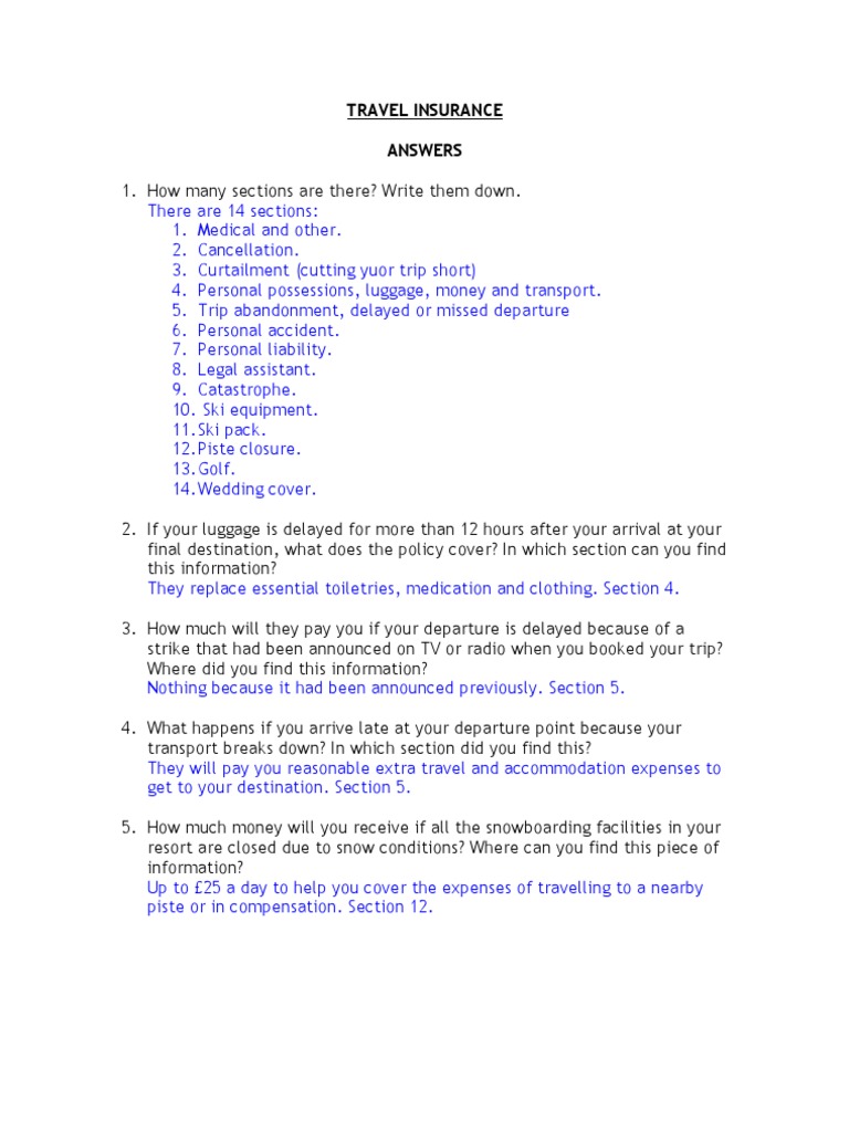Travel Insurance FAQs and Coverage Details | PDF