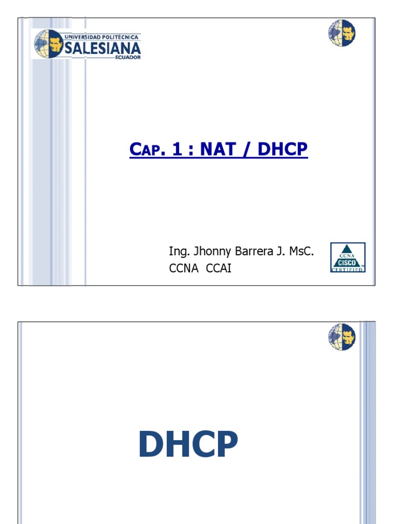 Ups Cap1 Nat DHCP | PDF | Dirección IP | Arquitectura de internet