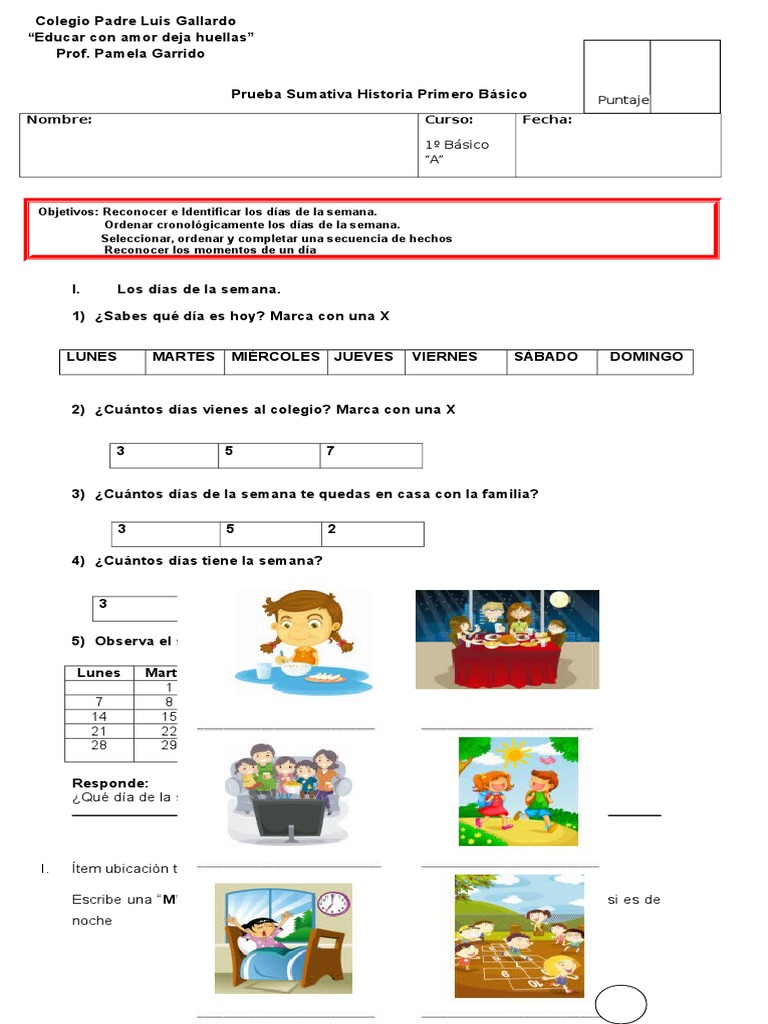Prueba Los Días de La Semana