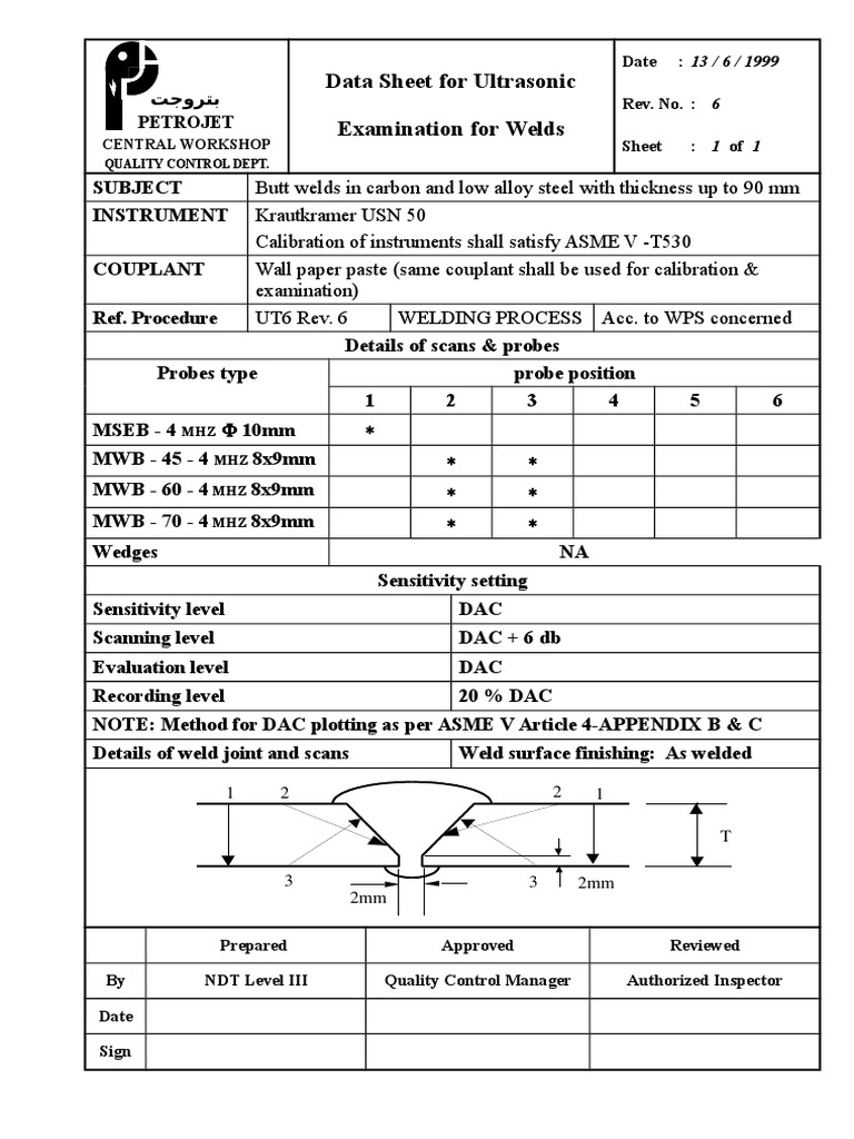 Ut Procedure | PDF | Ultrasound | Welding