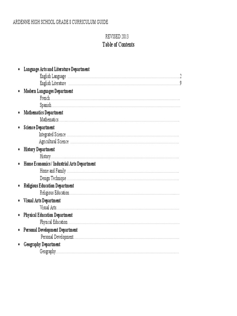 Grade 8 Curriculum Guide (Revised) | PDF | Reflection (Physics ...