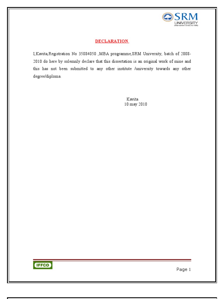 Declaration | PDF | Industrial Relations | Employment