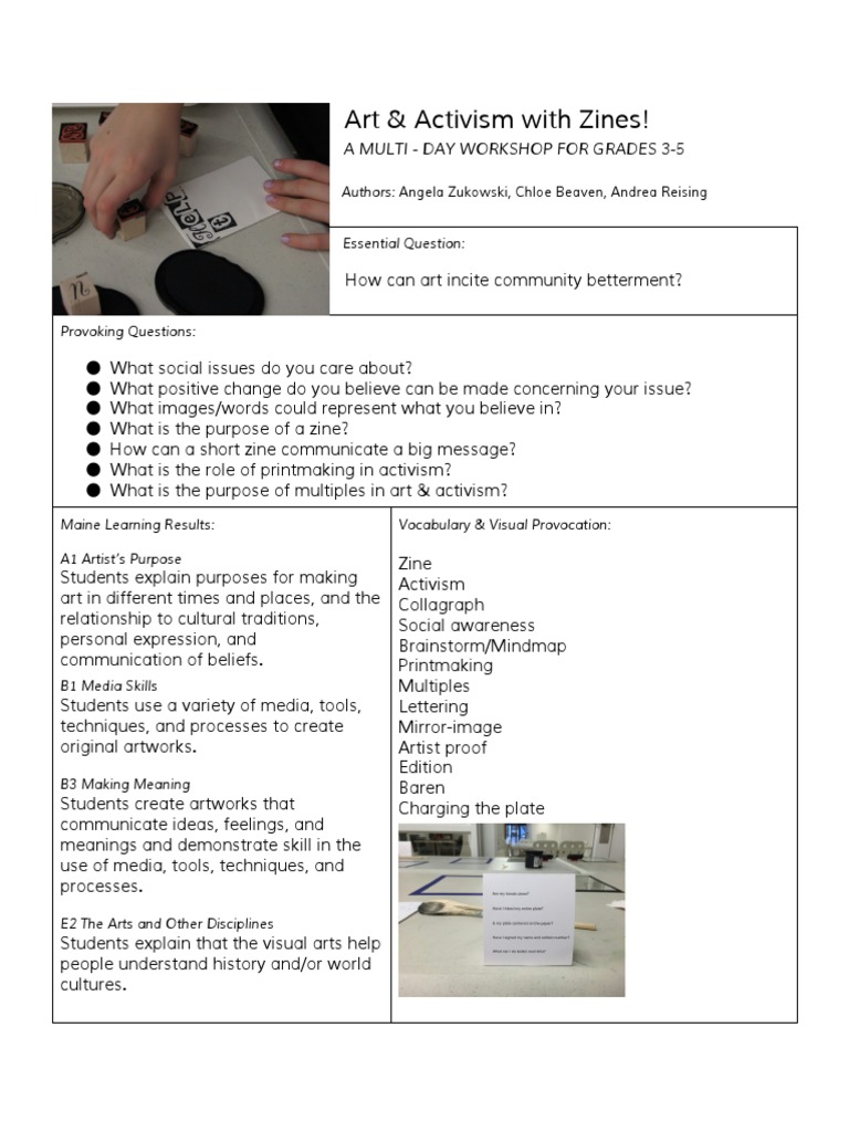 Art Activism With Zines | PDF | Career & Growth