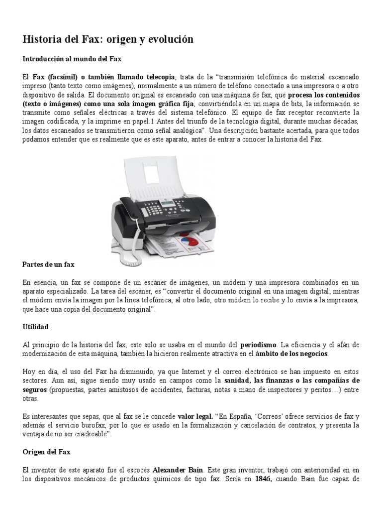 Historia Del Fax | PDF | Fax | Televisión