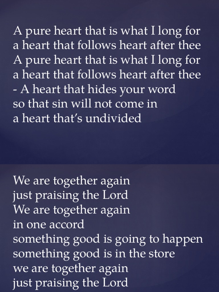 Together Again: A Praise Anthem | PDF | Christian Belief And Doctrine ...