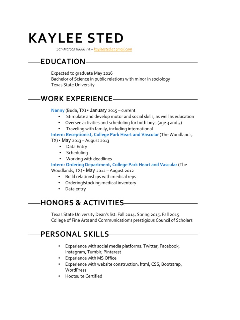 Sted Resume | PDF | Career & Growth | Social Science