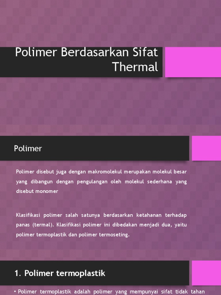 Polimer Berdasarkan Sifat Termal | PDF