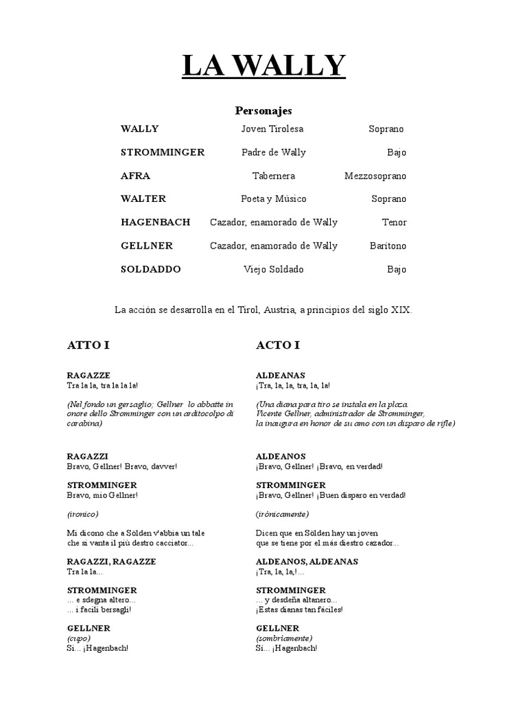 La Wally | PDF | Música basada en novelas | Musica italiana