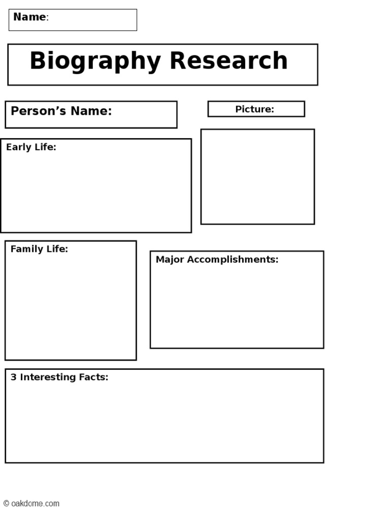 Common Core Biography Research Graphic Organizer | PDF