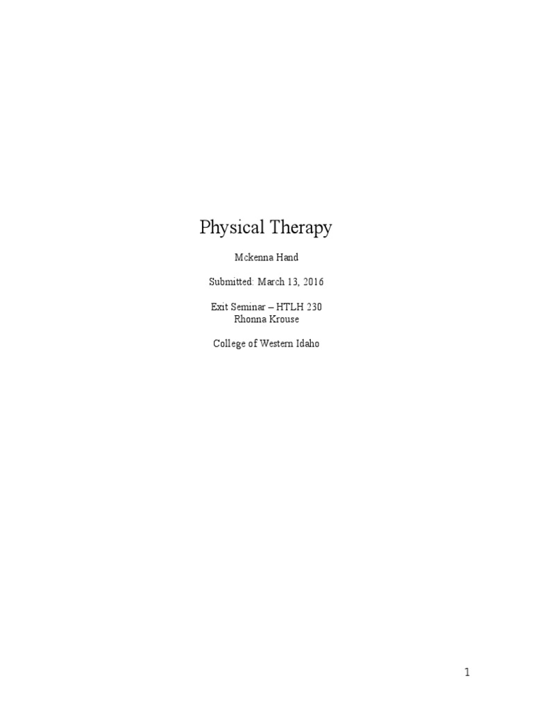 Physical Therapy Portfolio 1 | PDF | Physical Therapy | Psychotherapy