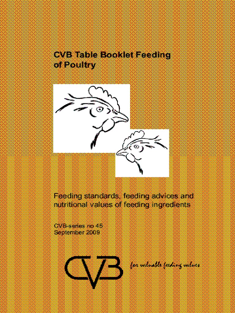 CVB Table Booklet Feeding of Poultry - Website Version | PDF | Broiler ...