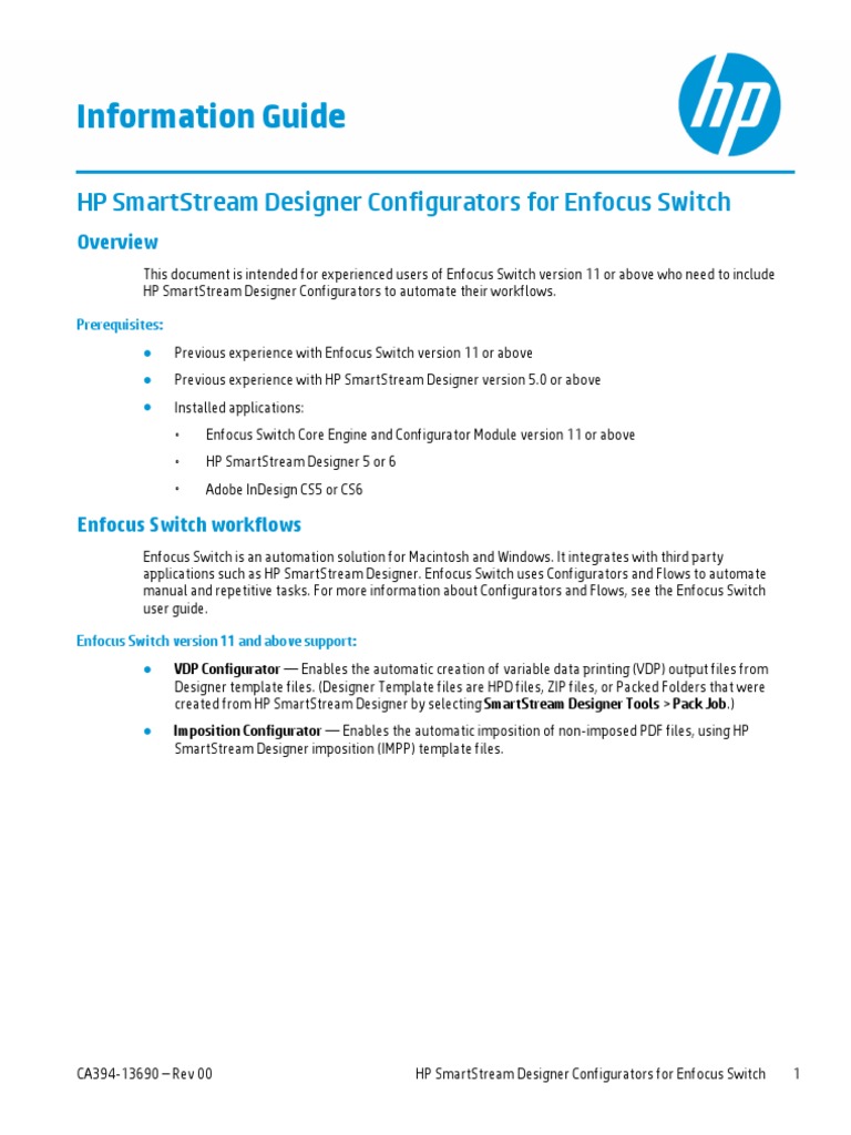 SmartStream Designer Configurators For Enfocus Switch - CA394-13690 ...