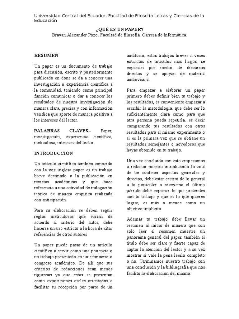 Qué Es Un Paper Arquitectura | PDF | Science | Epistemología