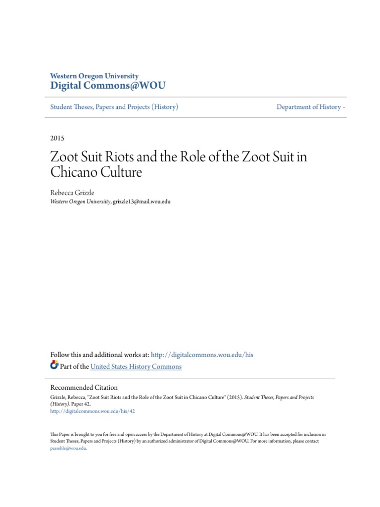 PDF-A Zoot Suit Riots and The Role of The Zoot Suit in Chicano Culture ...