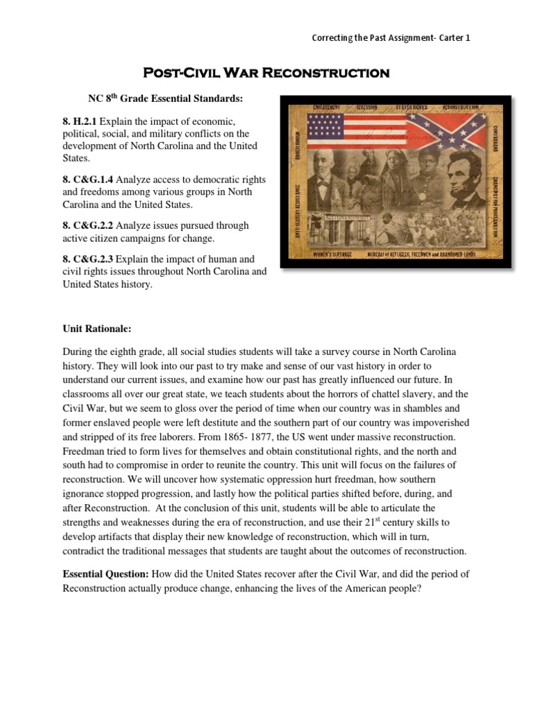 Correvting The Past Lesson Plan | PDF | Reconstruction Era | Freedman