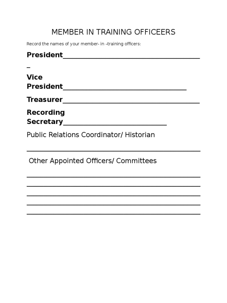 Member-in-Training Officers List | PDF