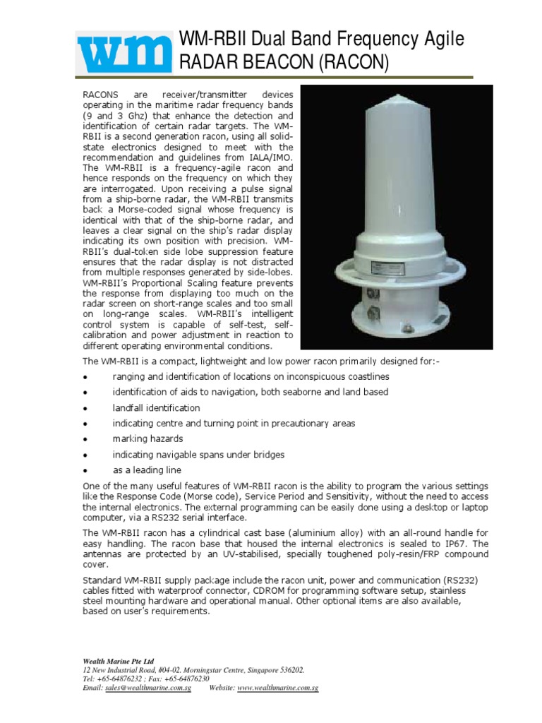 Dual Band Frequency Agile RADAR BEACON Technical Specs | PDF ...