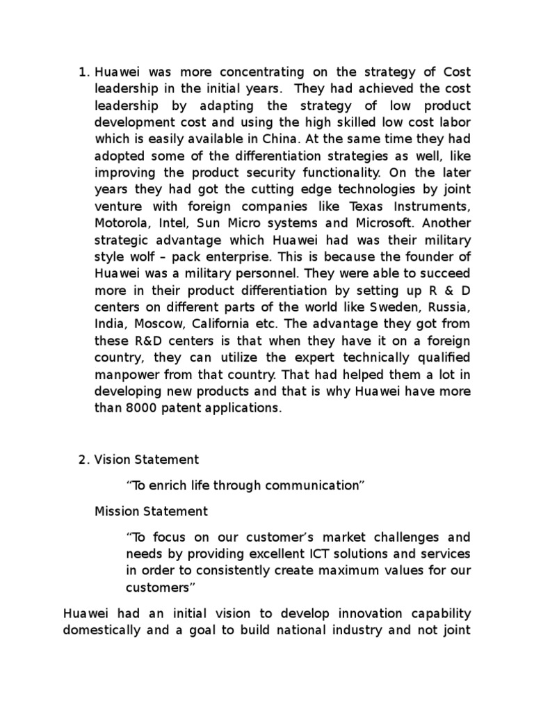 Case Study Huawei | PDF | Strategic Management | Research And Development