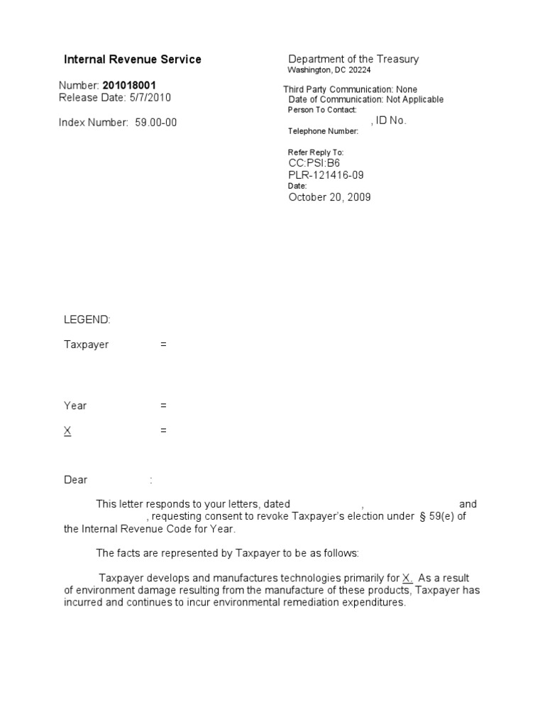 Internal Revenue Service: Third Party Communication: None Date of ...