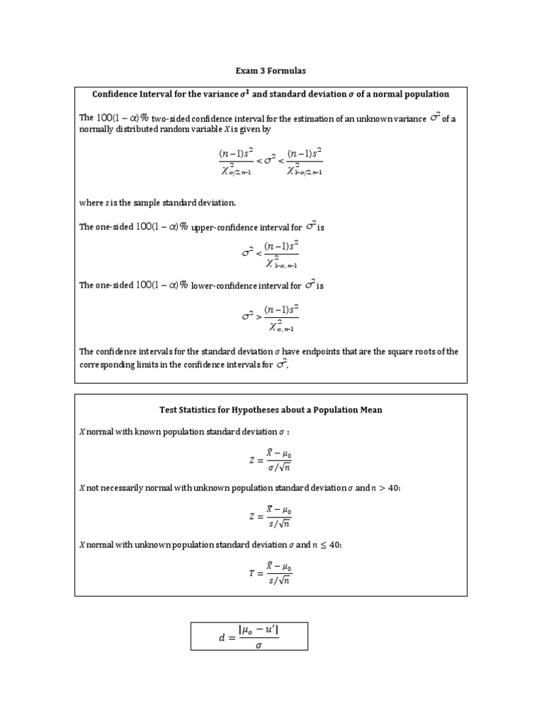 Confidence Intervals & Test Statistics Guide | PDF