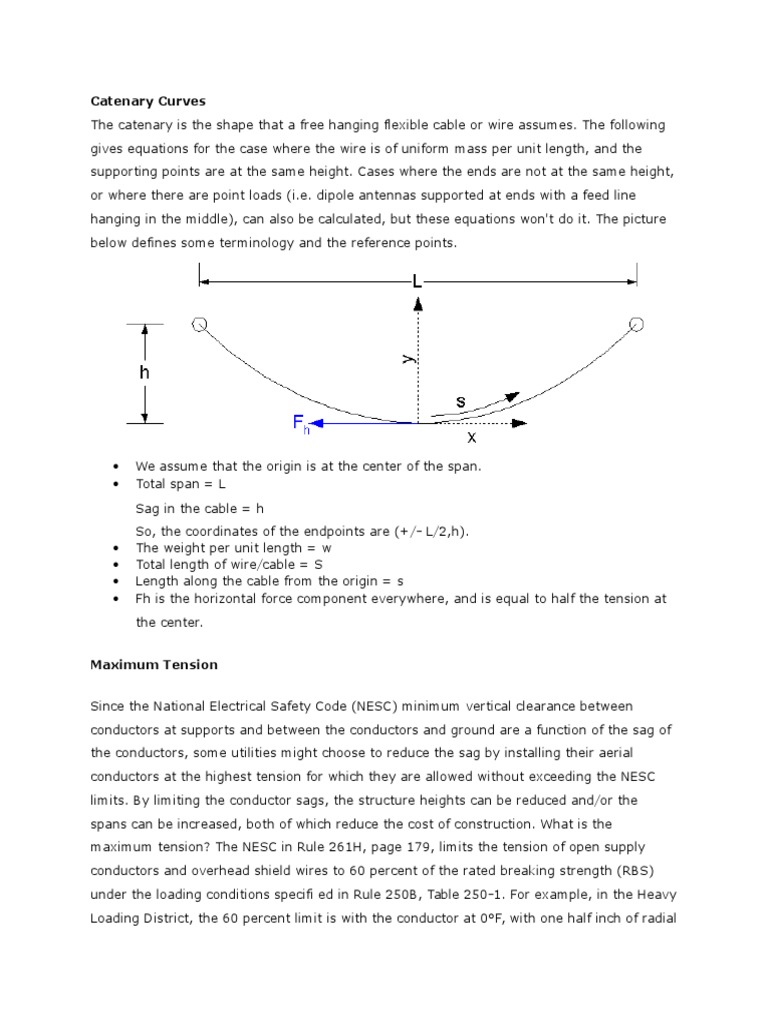 Catenary Curves | PDF | Cable | Antenna (Radio)