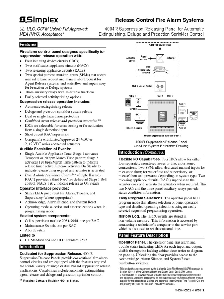 Simplex 4004R | Download Free PDF | Fire Sprinkler System | Relay